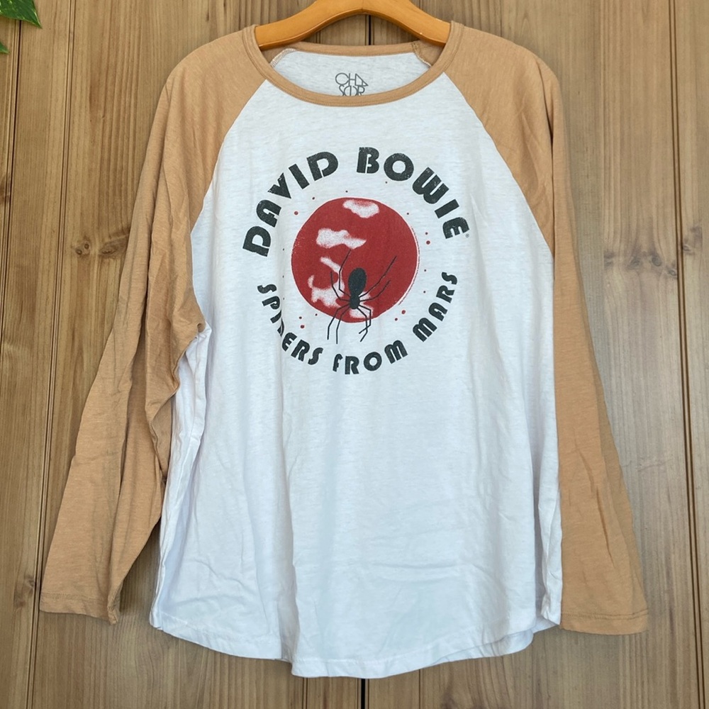 David Bowie Spiders From Mars Baseball Rocker Tee Euc… - Gem